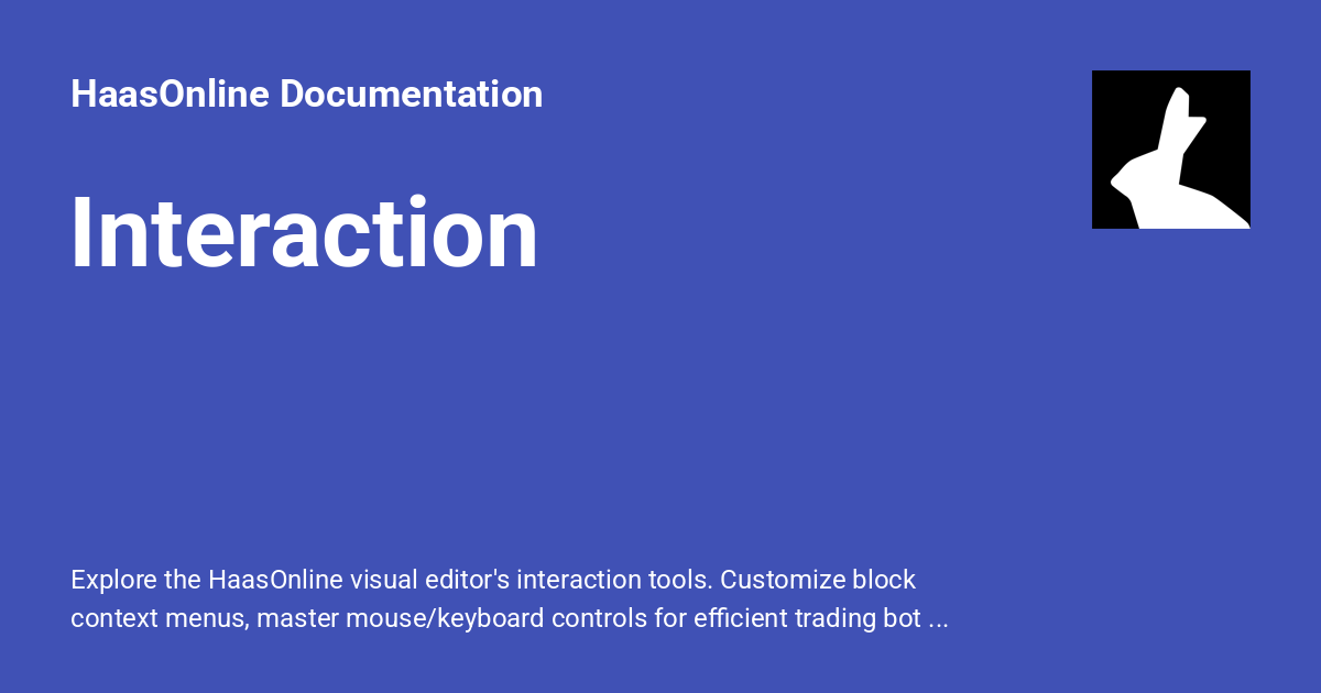 Interaction - HaasOnline Documentation