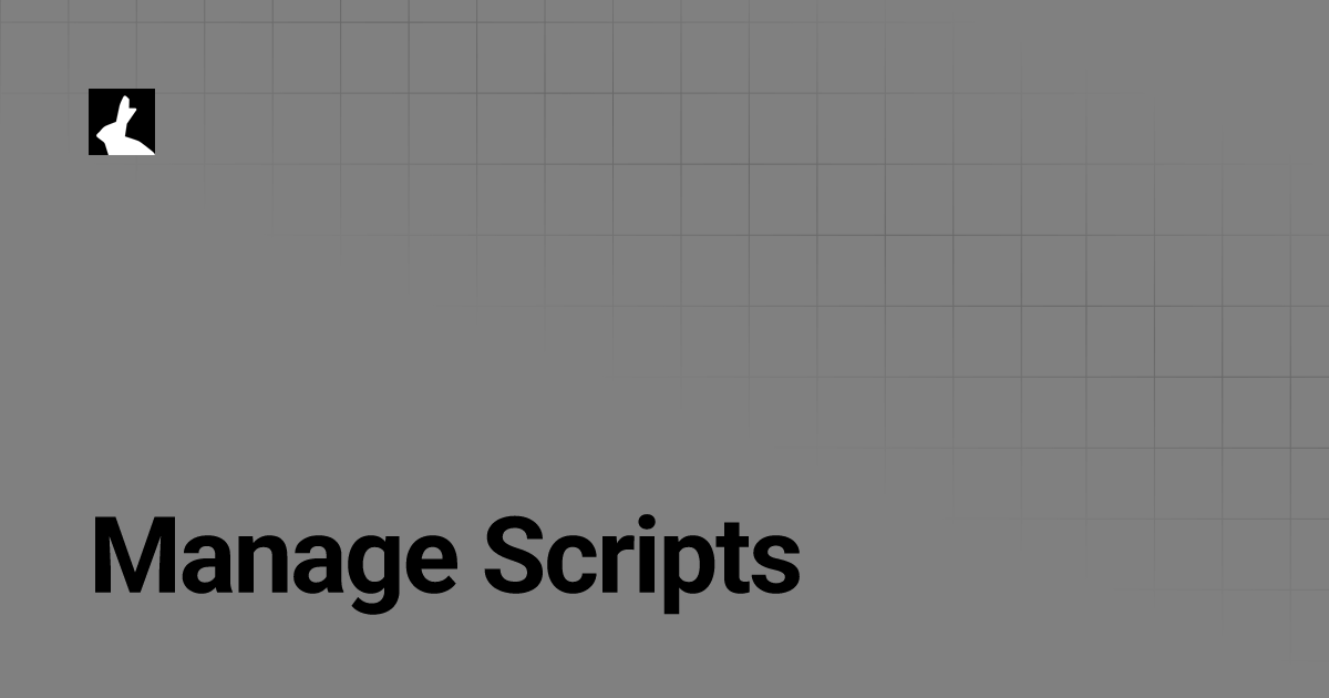 Manage Scripts | Trade Platform