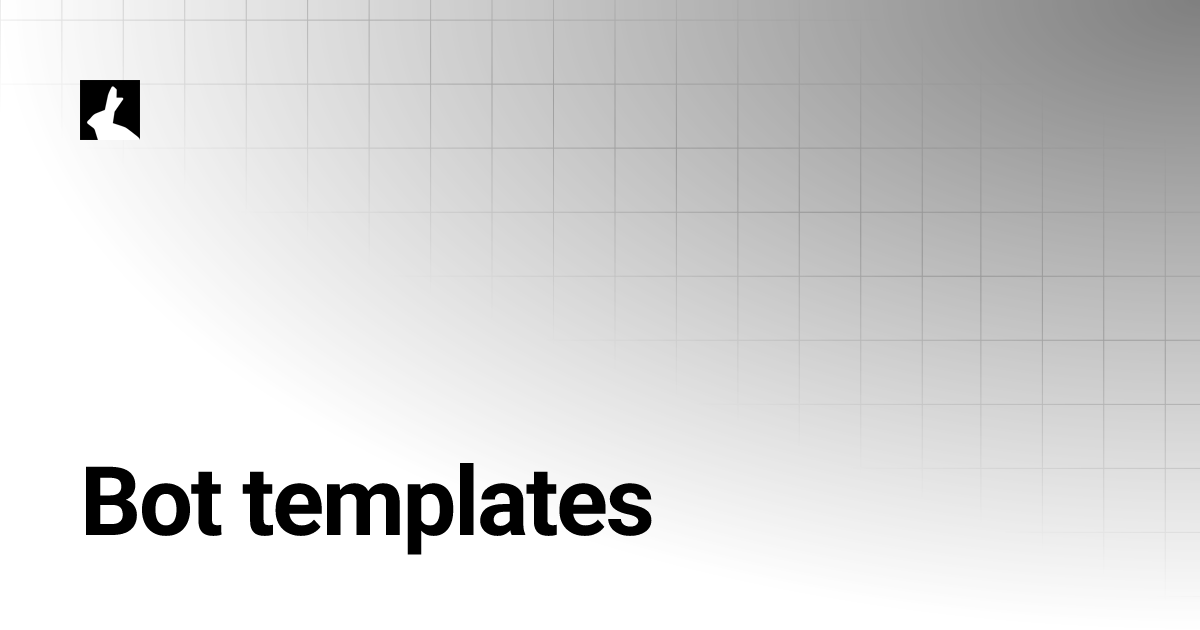 Bot templates | Trade Platform